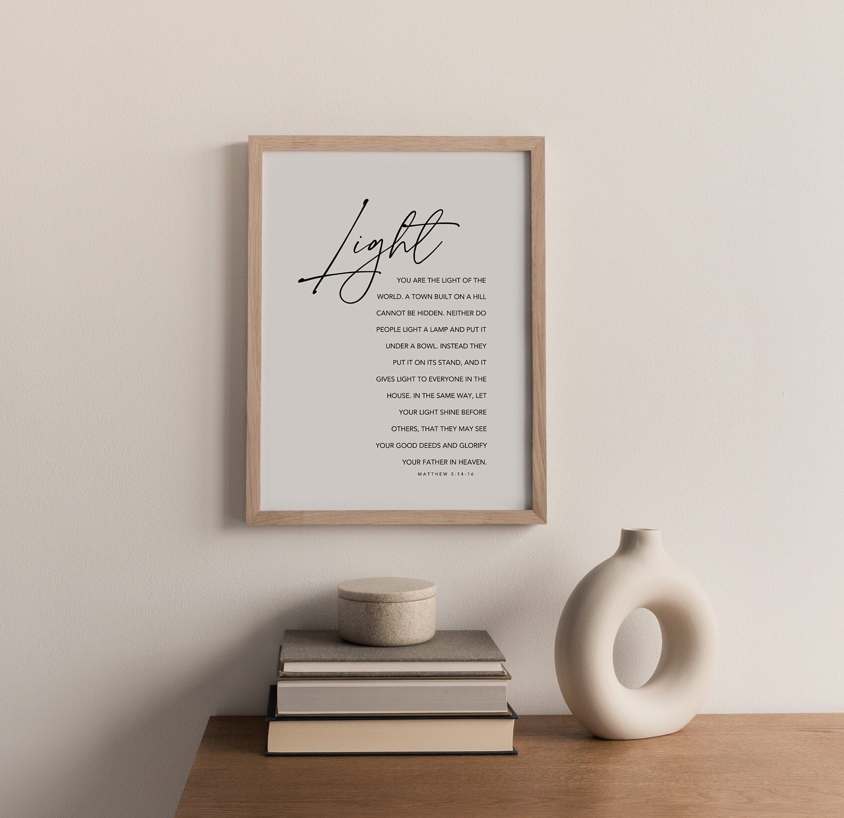Matthew 5:14-16, You Are the Light of the World, Bible Verse Wall Art ...