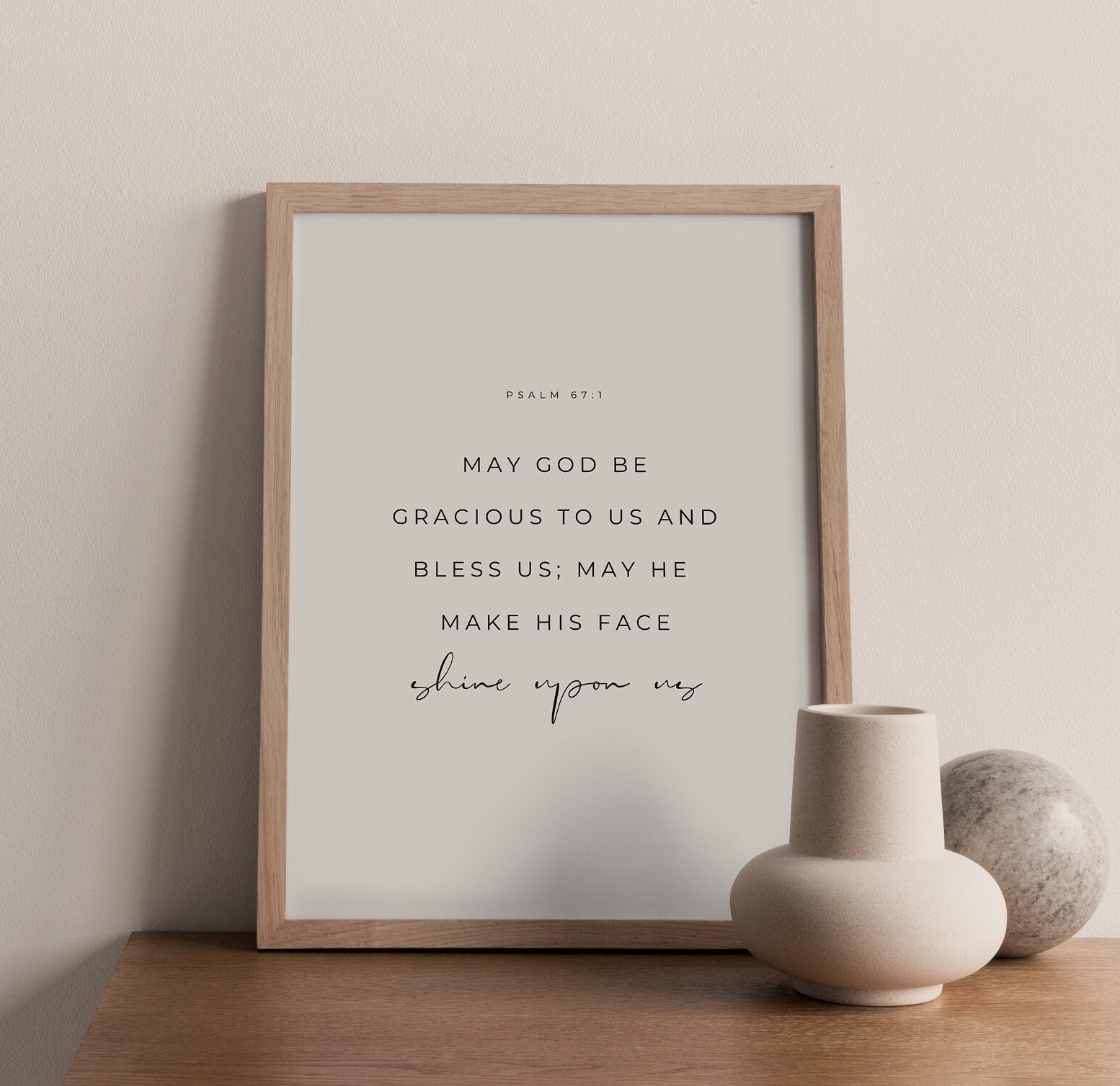 Psalm 67:1, May God Be Gracious to Us & Bless Us, Bible Verse Wall Art ...