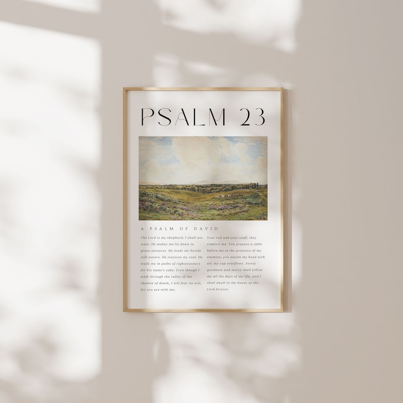 Psalm 23 Wall Art, the Lord is My Shepherd Print, Psalm 23 Printable ...