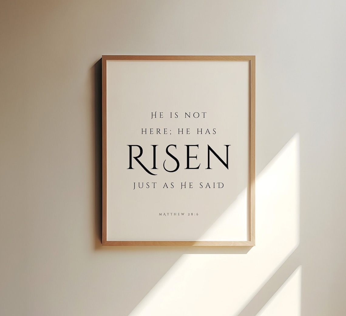 He is Risen Printable, Matthew 28:6 Bible Verse (digital Download) - Etsy