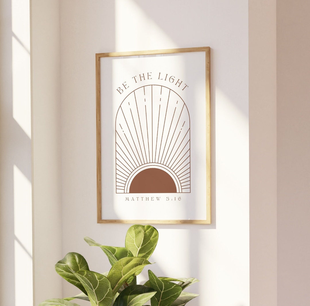 Matthew 5:16, Be the Light Printable, Bible Verse Printable Wall Art ...