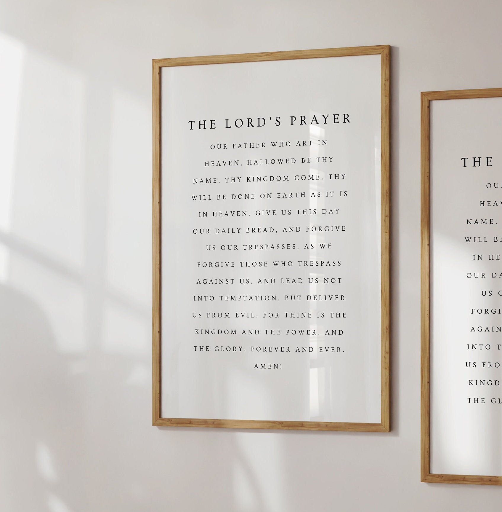 The Lord's Prayer Printable Wall Art, Christian Wall Art, Prayer ...