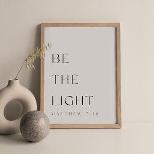 Matthew 5:16, Be the Light Printable, Bible Verse Printable, Modern ...