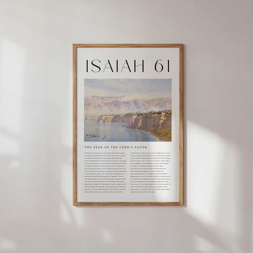 Isaiah 61, the Spirit of the Sovereign Lord is on Me, Isaiah 61 Print ...
