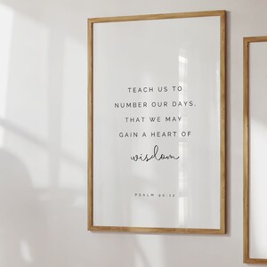 Psalm 90:12, Teach Us to Number Our Days, Bible Verse Printable Wall ...