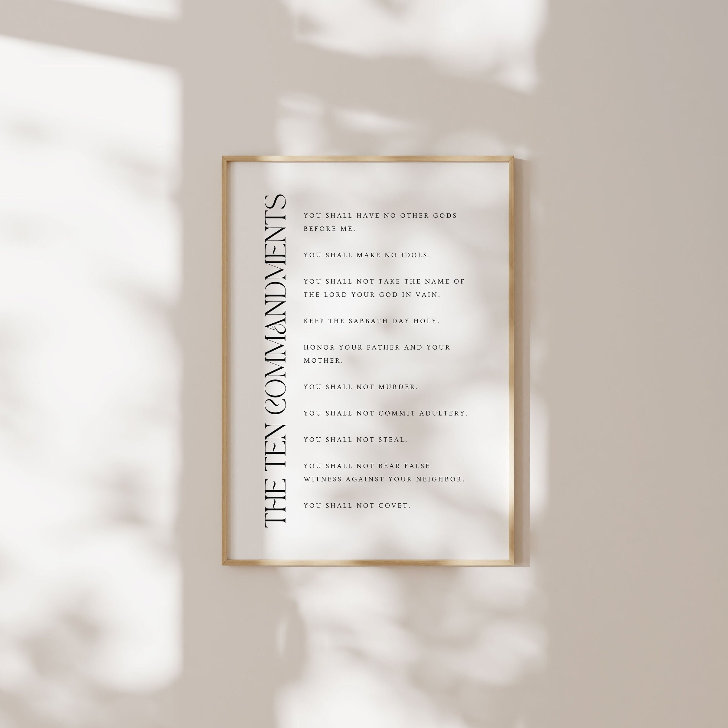 The Ten Commandments Wall Art, the 10 Commandments Printable, Christian ...