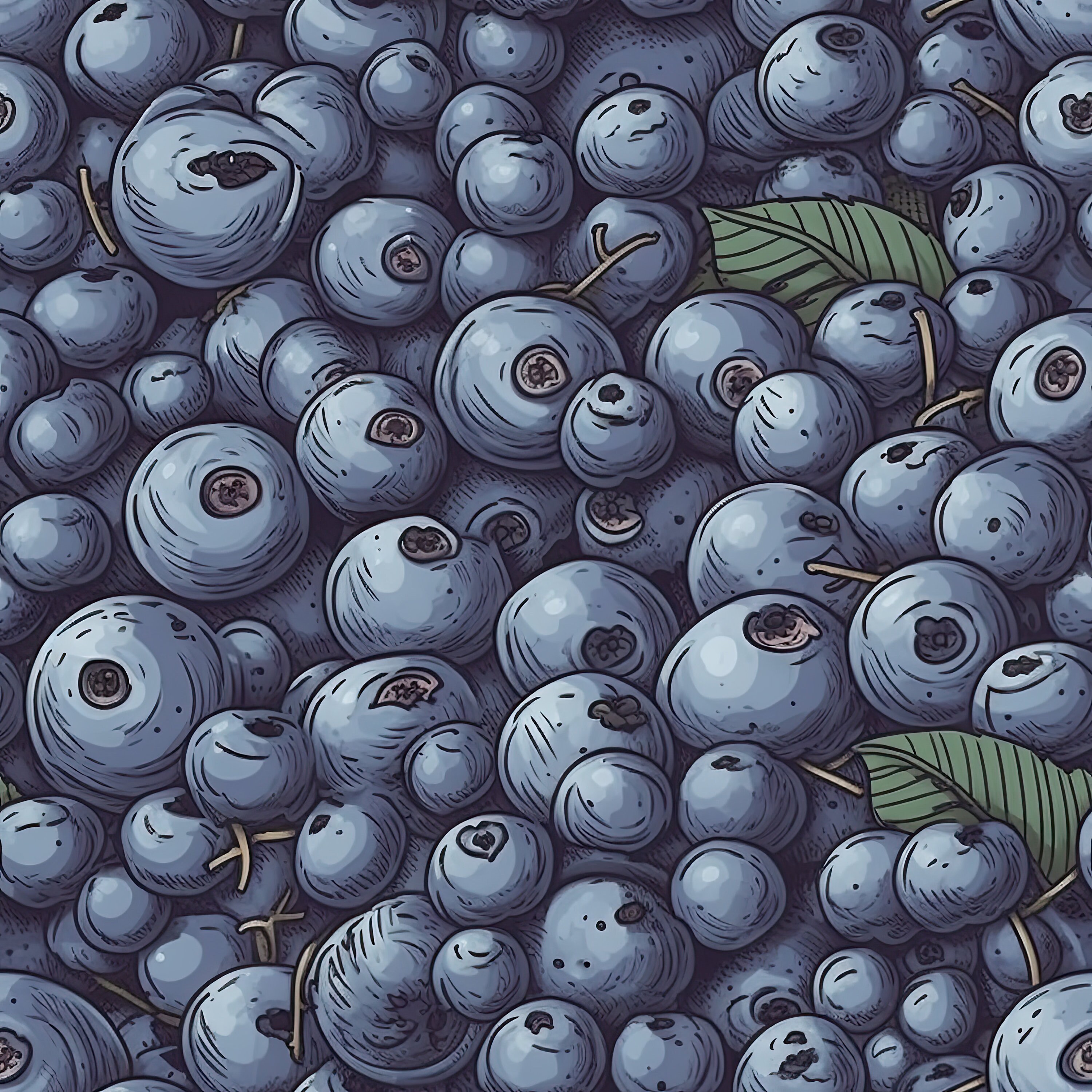 Seamless Printable - Blueberry - 300DPI JPEG and Vector File ...