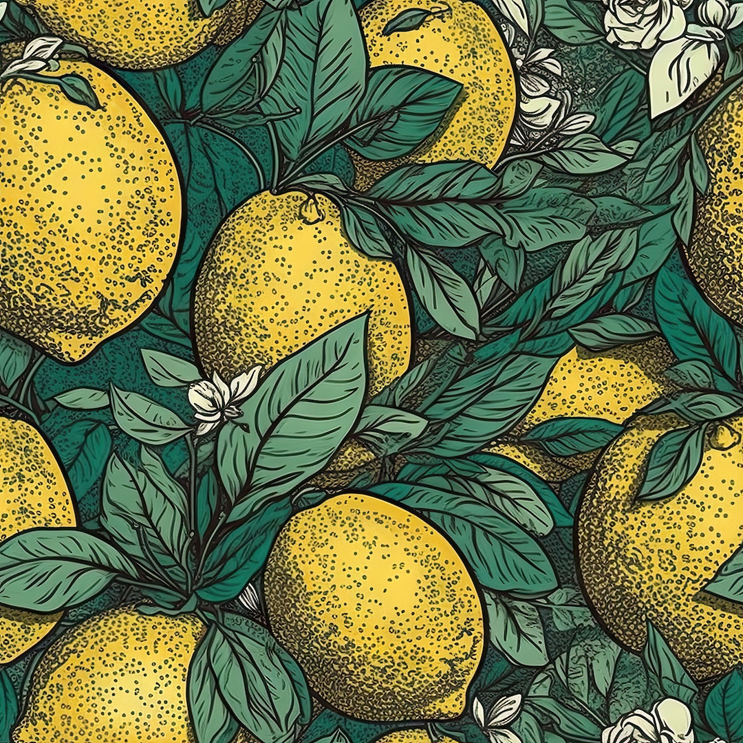 Seamless Printable - Lemon - 300DPI JPEG and Vector File - Printable ...