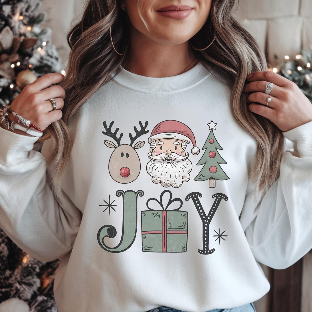 Joy Eccentric Santa, Reindeer, Gift & Christmas Tree Holiday PNG Disco ...