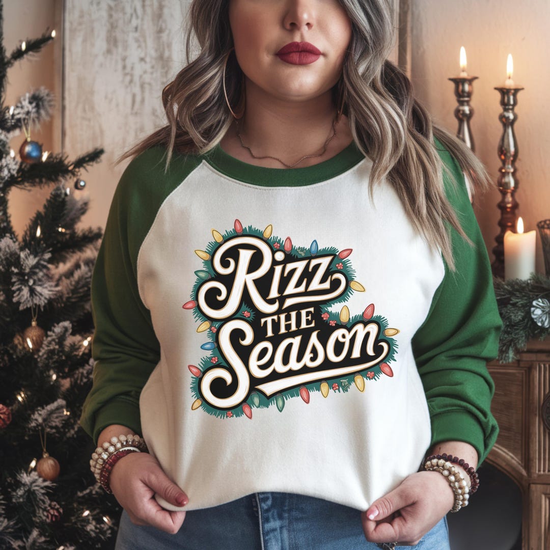Rizz the Season Christmas PNG, Retro Holiday Gen Alpha Lettering Design ...