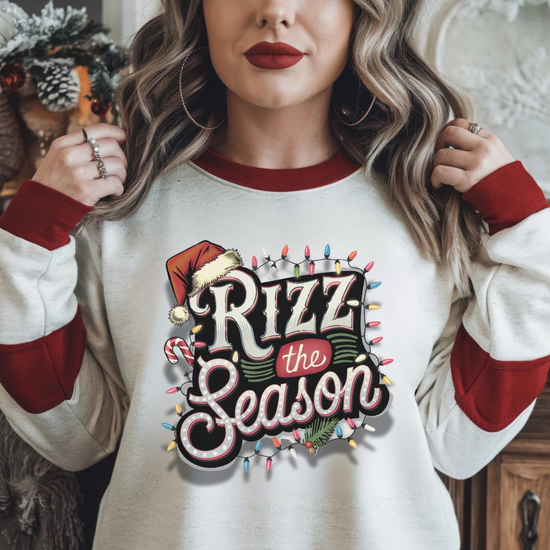 Rizz the Season Christmas PNG, Retro Holiday Gen Alpha Lettering Design ...