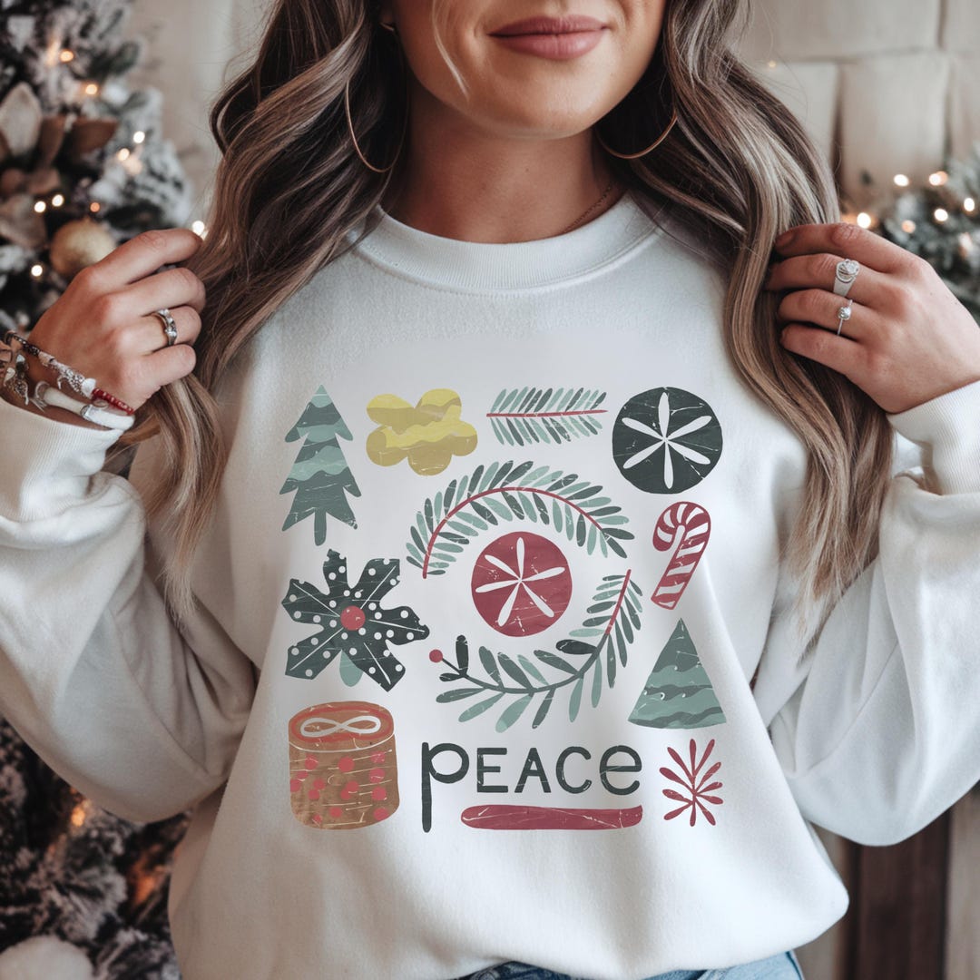 Peace Whimsy Christmas Holiday PNG Whimsical Distressed Grunge Design ...