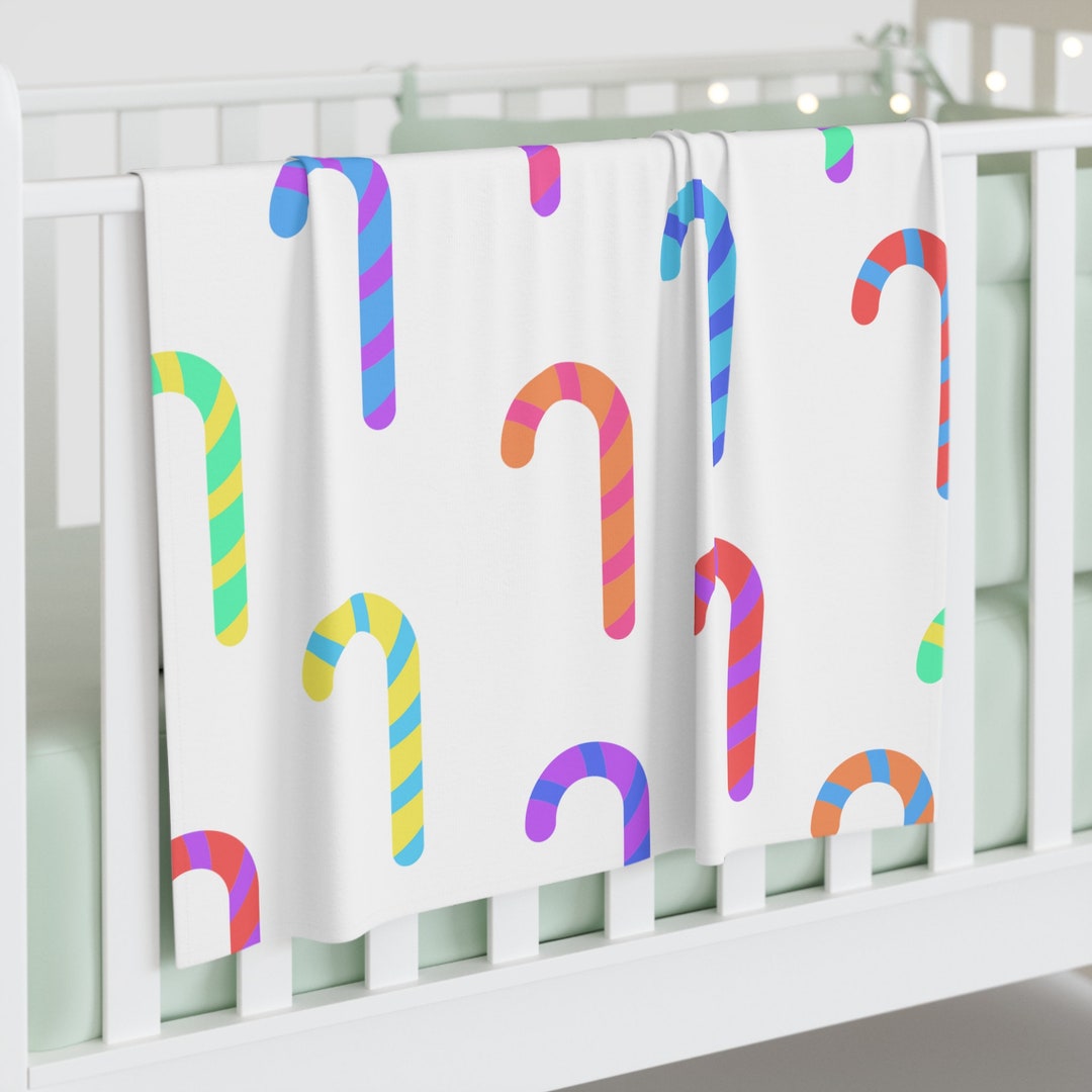 Christmas Colorful Candy Cane Baby Blanket, Festive Holiday Baby Gift ...