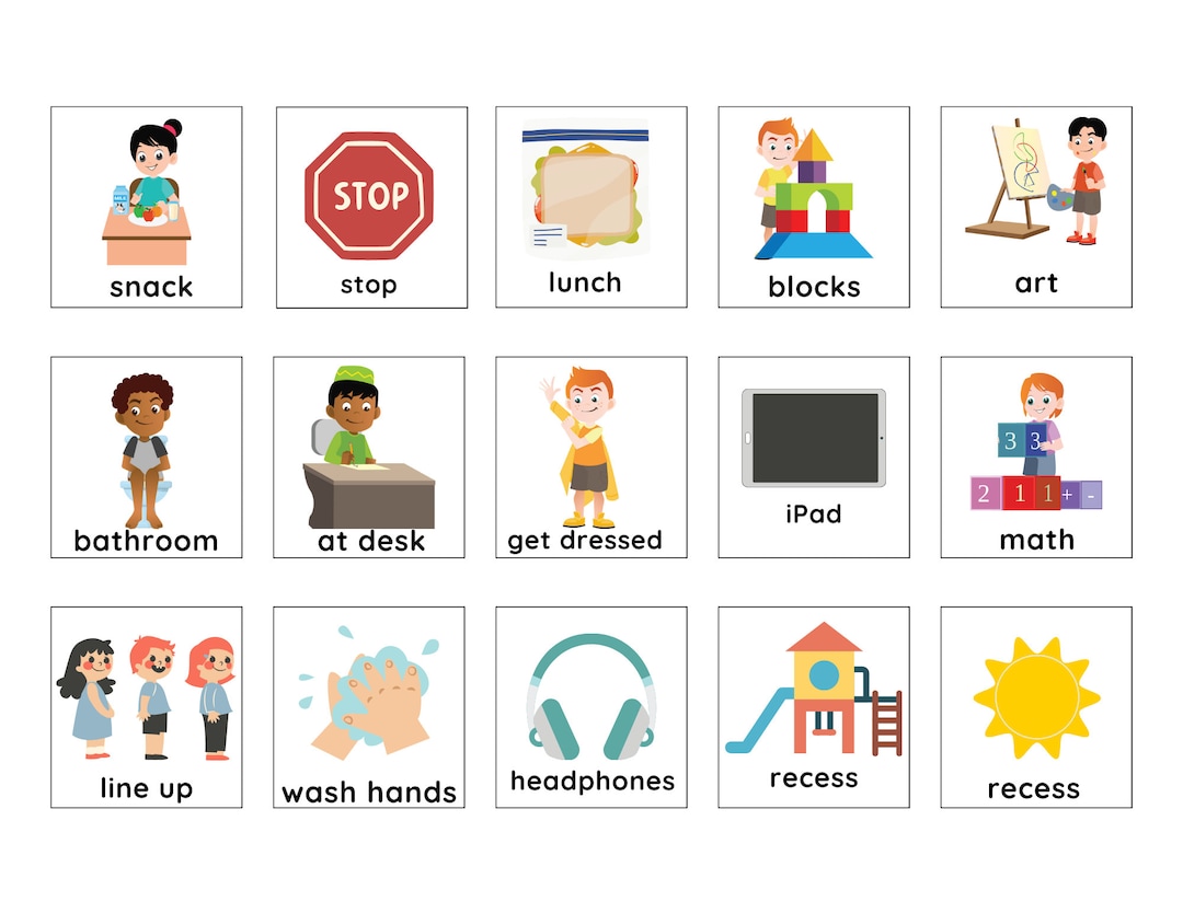 Visual Schedule and Communication Cards Bundle - Etsy