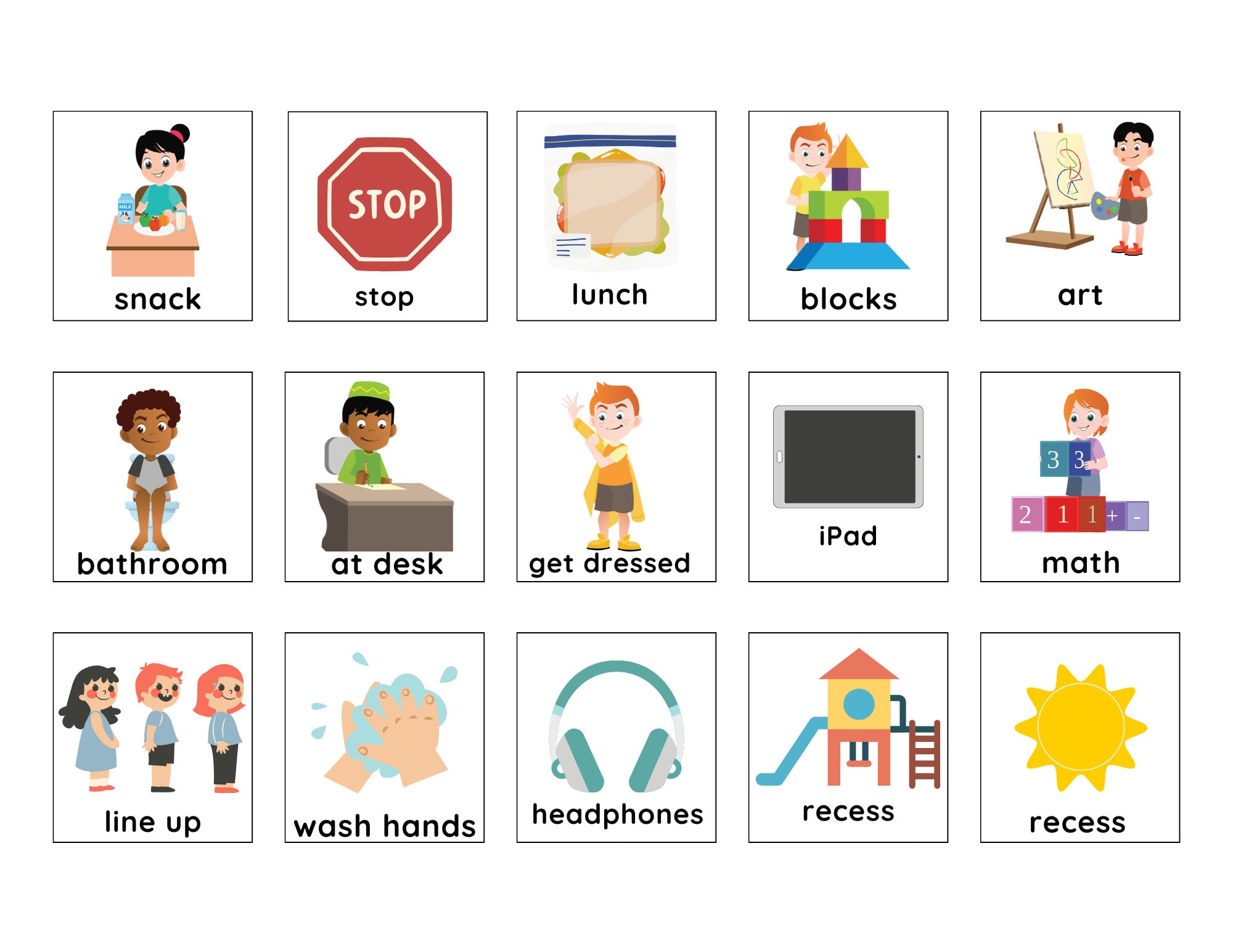 Visual Schedule and Communication Cards Bundle (choice Board, First ...