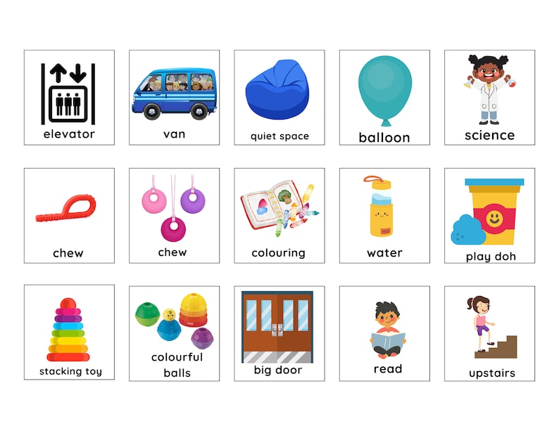 Visual Schedule and Communication Cards Bundle (choice Board, First ...