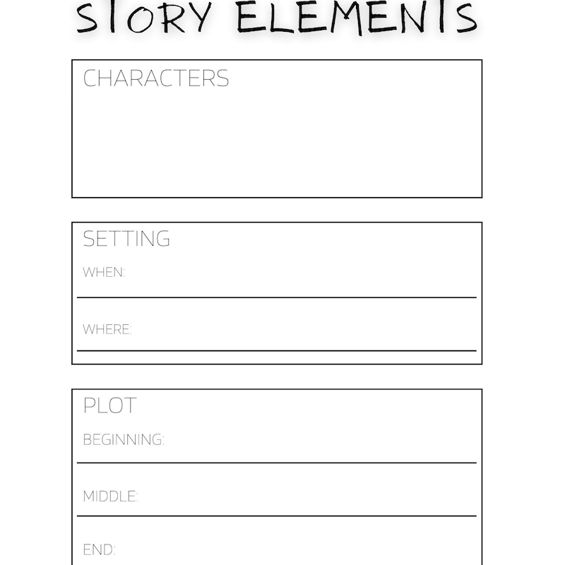 Story Elements Worksheet - Etsy