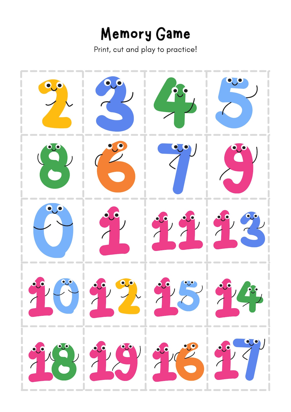 Memory Game Printable (no Prep Digital Download) - Etsy