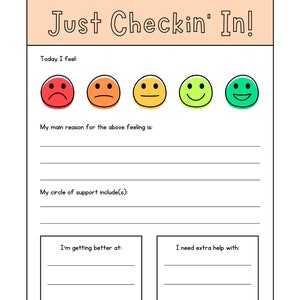 Student Wellbeing Check-in & Reflection Bundle (visuals, Emojis ...