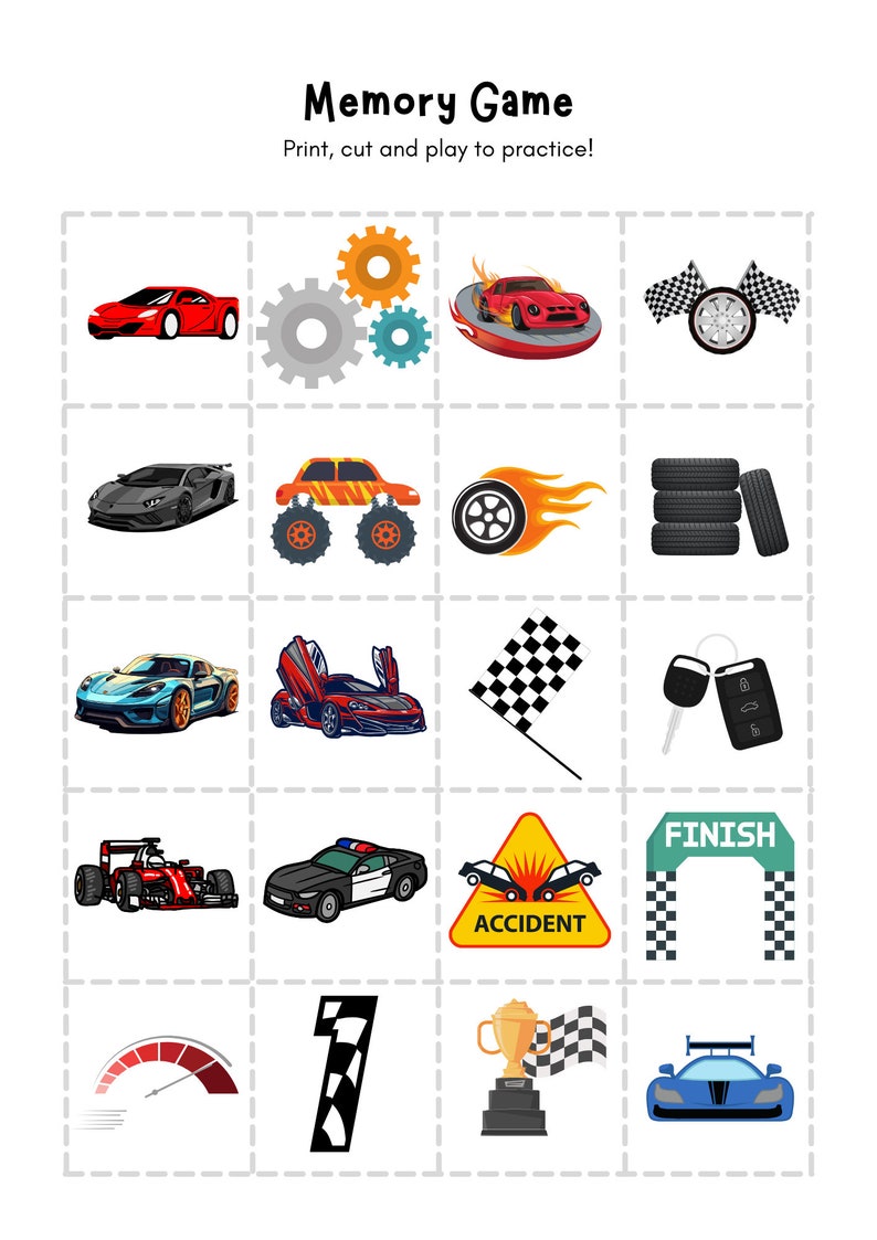 Memory Game Printable (no Prep Digital Download) - Etsy