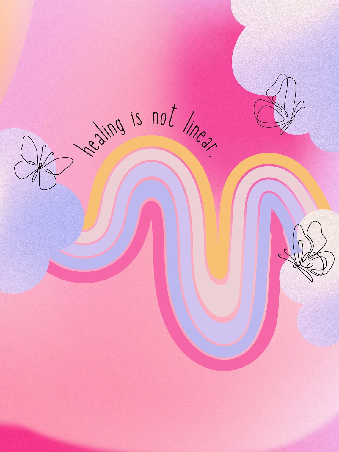 Healing is Not Linear Printable Poster - Etsy