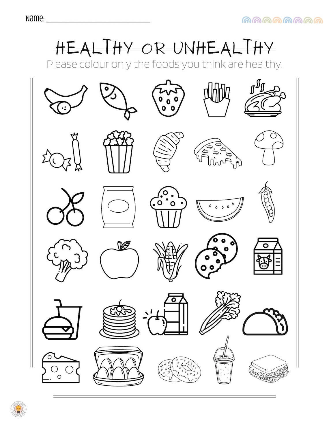 Early Years Healthy or Unhealthy Worksheet - Etsy