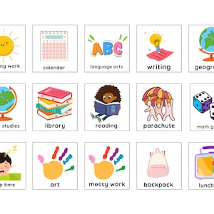 Visual Schedule and Communication Cards Bundle (choice Board, First ...