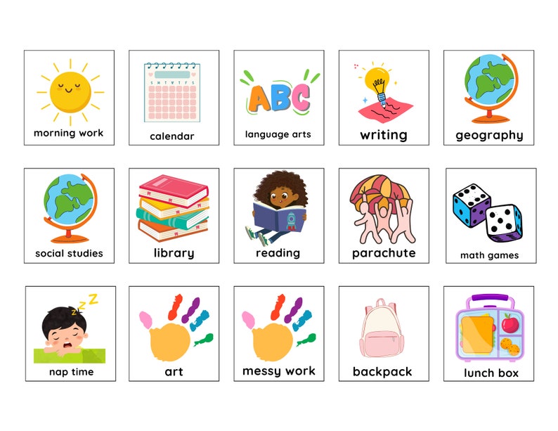 Visual Schedule and Communication Cards Bundle (choice Board, First ...