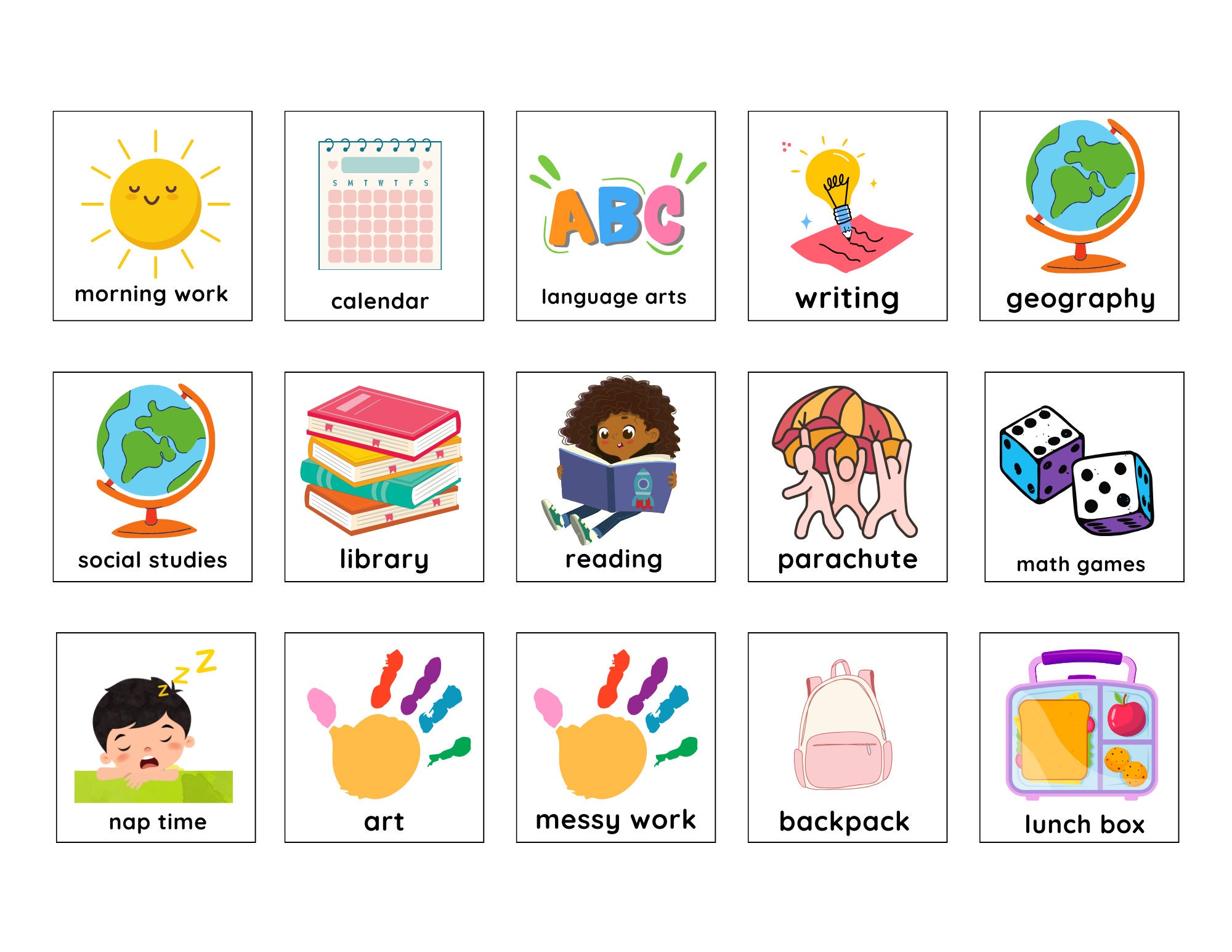 Visual Schedule and Communication Cards Bundle (choice Board, First ...