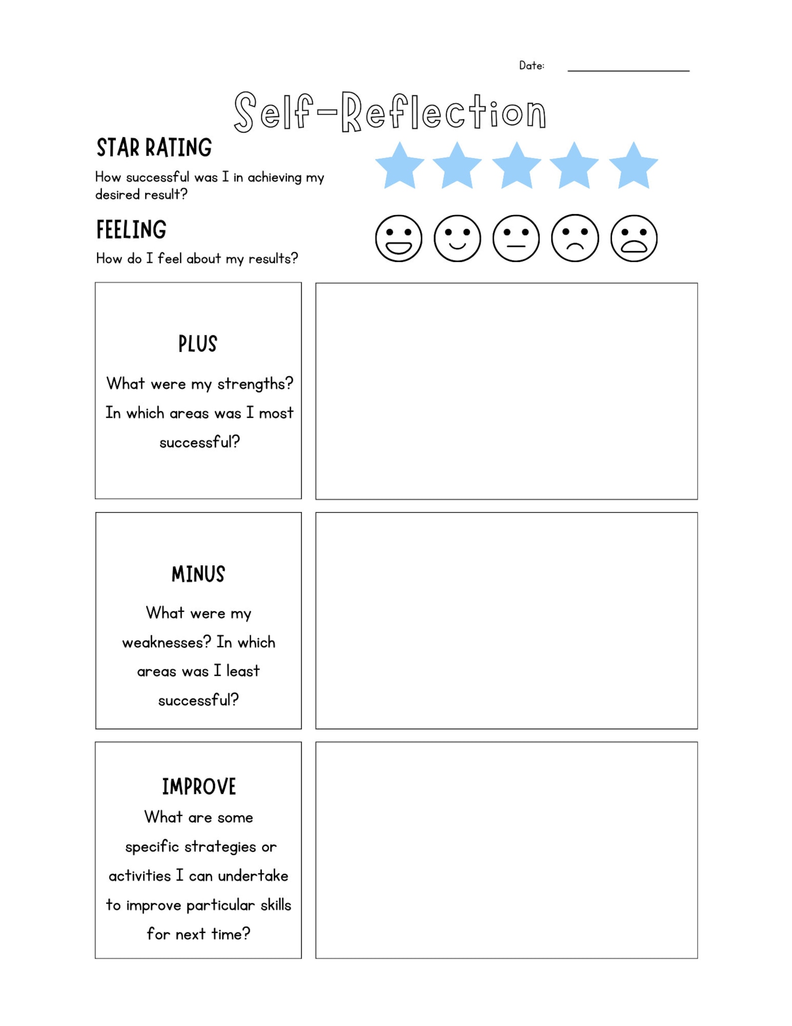 Student Wellbeing Check-in & Reflection Bundle (visuals, Emojis ...