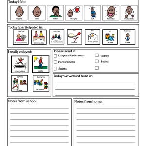 Daily Communication Sheets for Home and School- English and French ...