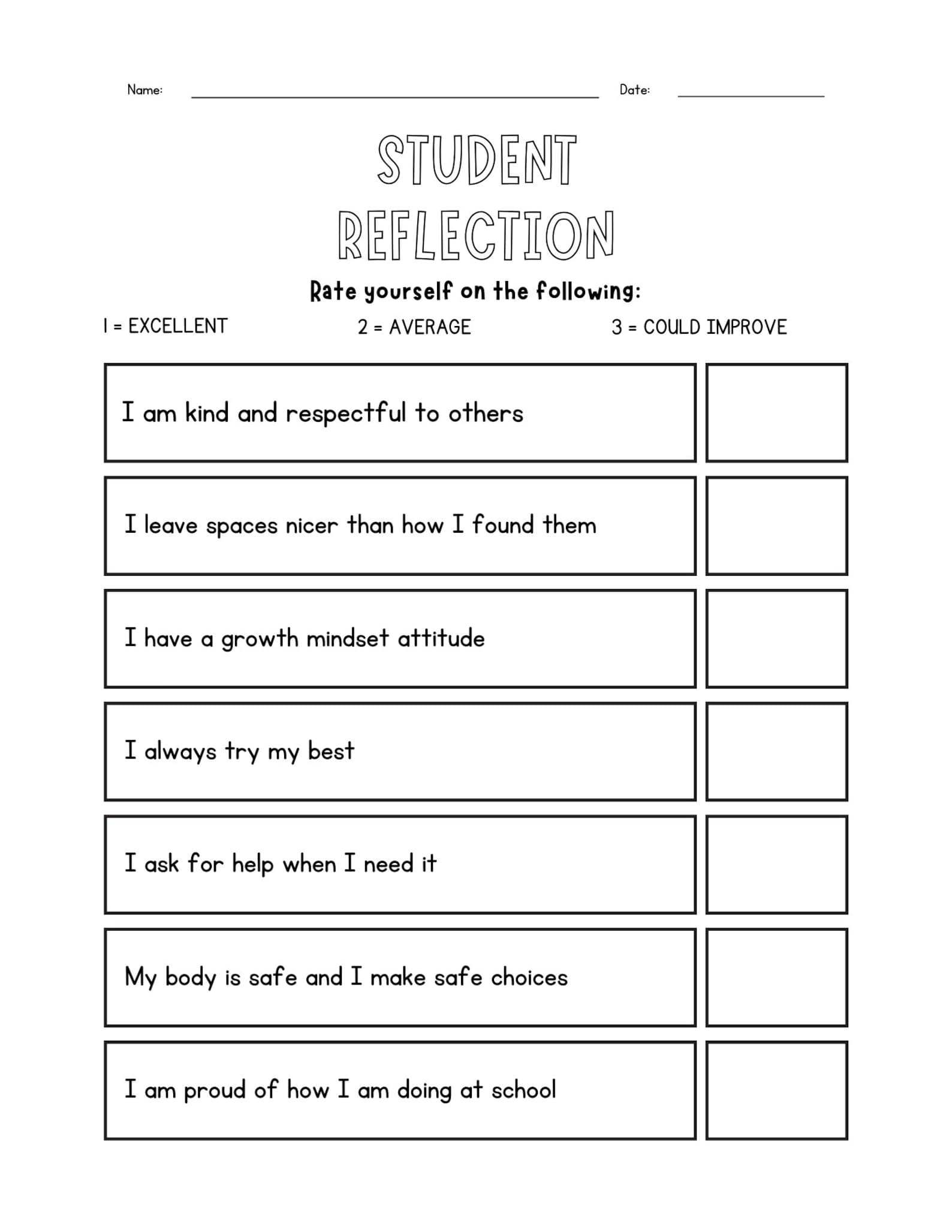Student Wellbeing Check-in & Reflection Bundle (visuals, Emojis ...