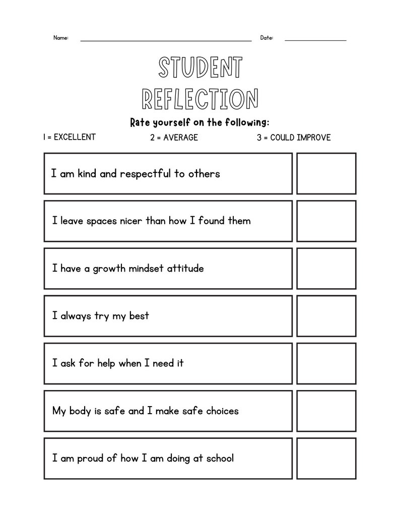 Student Wellbeing Check-in & Reflection Bundle (visuals, Emojis ...