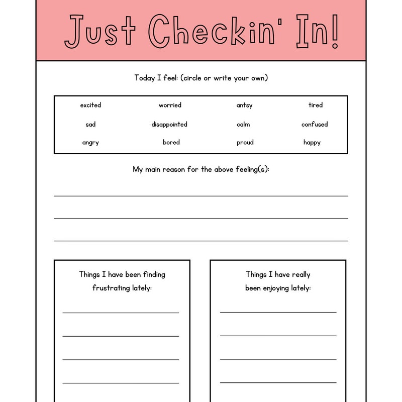 Therapy Check in Sheet - Etsy