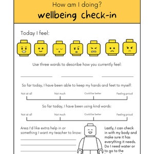 Student Wellbeing Check-in & Reflection Bundle (visuals, Emojis ...