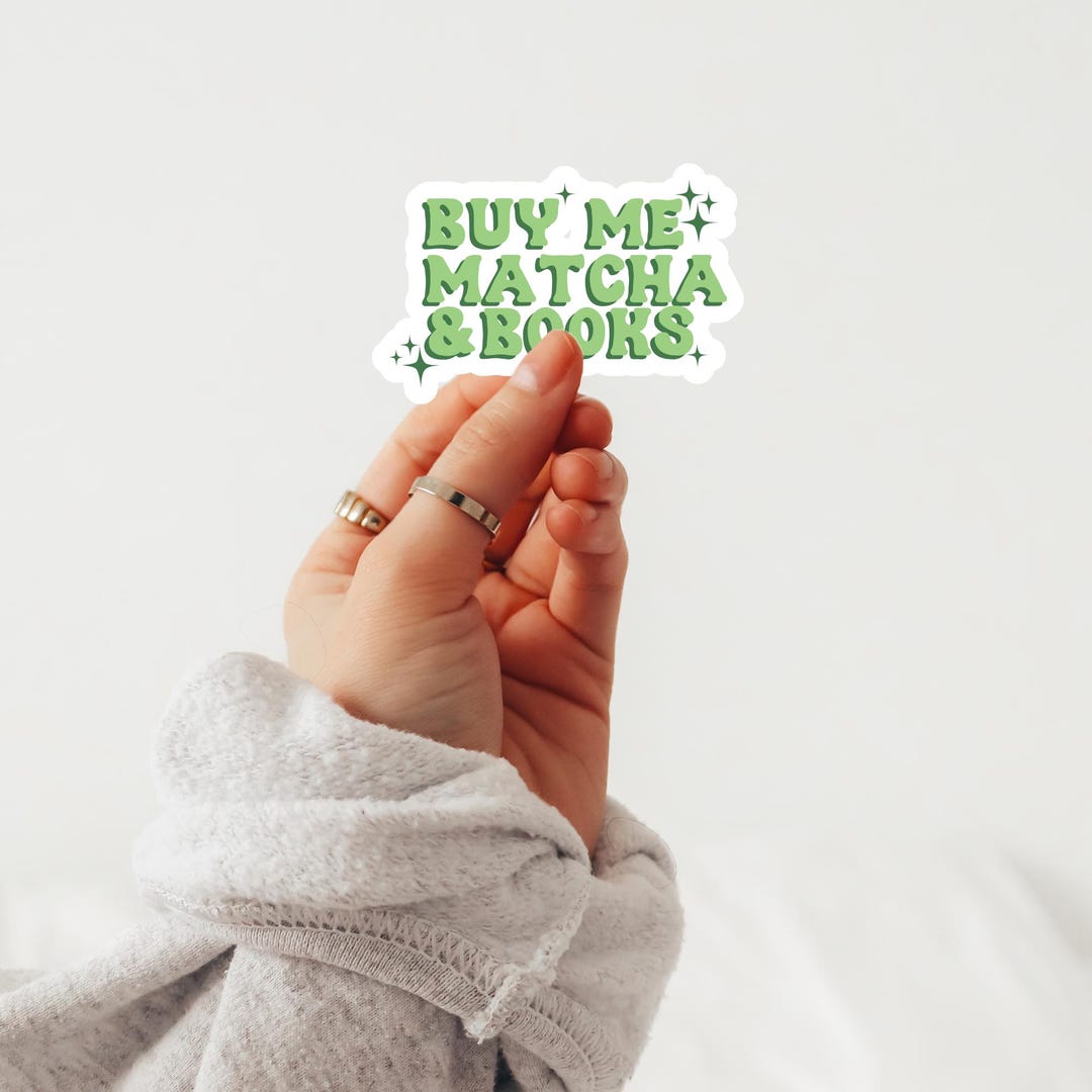 Buy Me Matcha and Books Sticker - Etsy