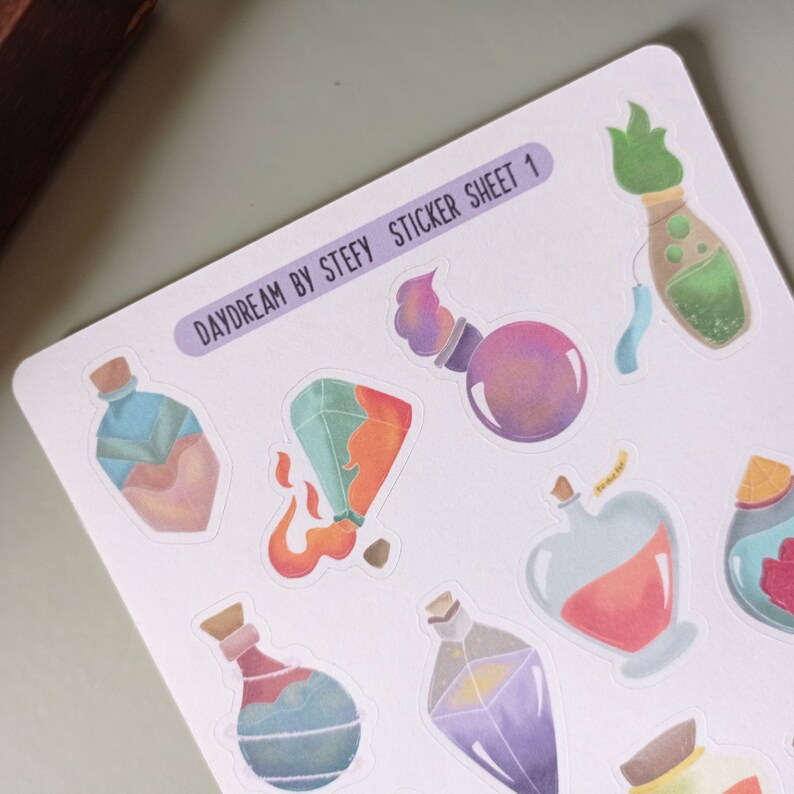 Sticker Sheet - Potions | Planner Stickers, Bujo Stickers, Reading Journal Stickers, Created by ...