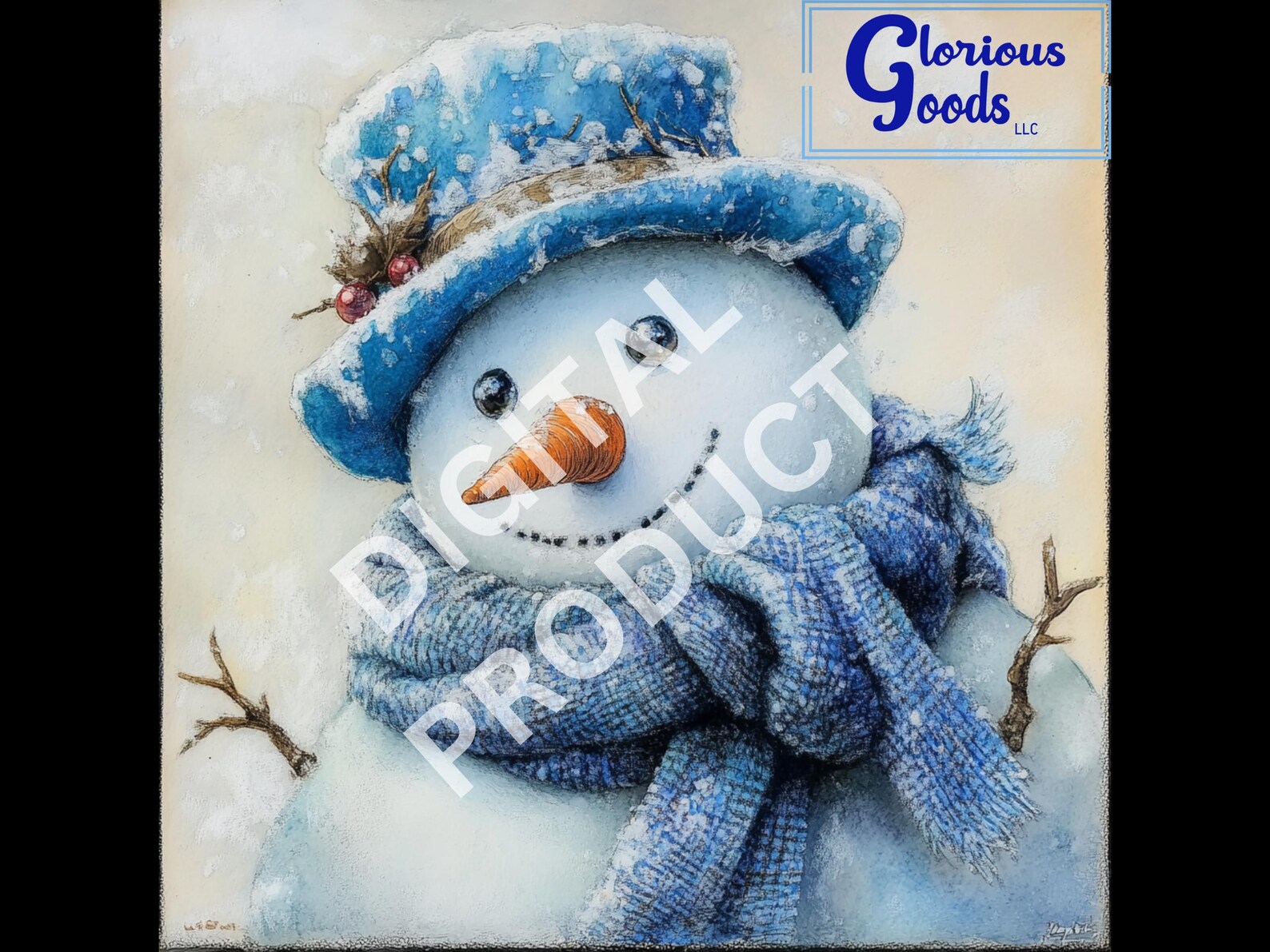 Snowman Art Print, Digital Download for Journals, Home and Office Decor ...