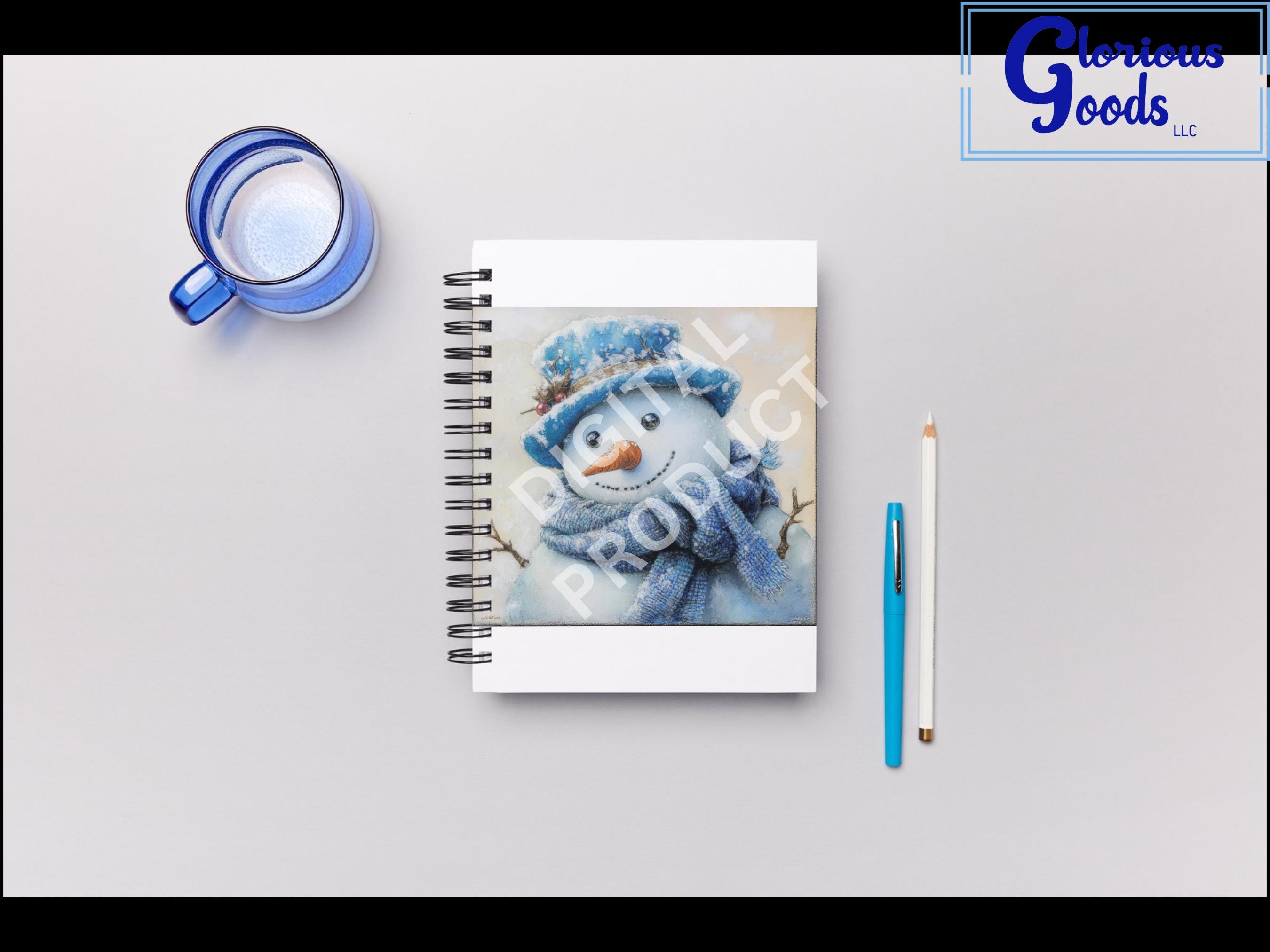 Snowman Art Print, Digital Download for Journals, Home and Office Decor ...