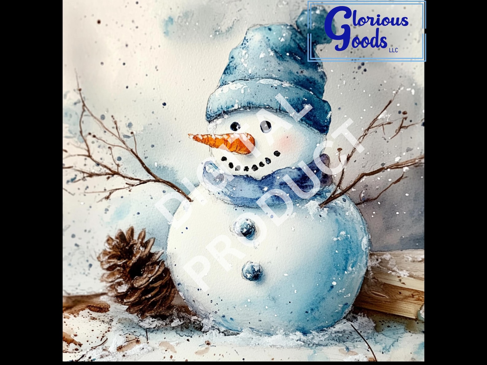Snowman Art Print, Digital Download for Journals, Home and Office Decor ...