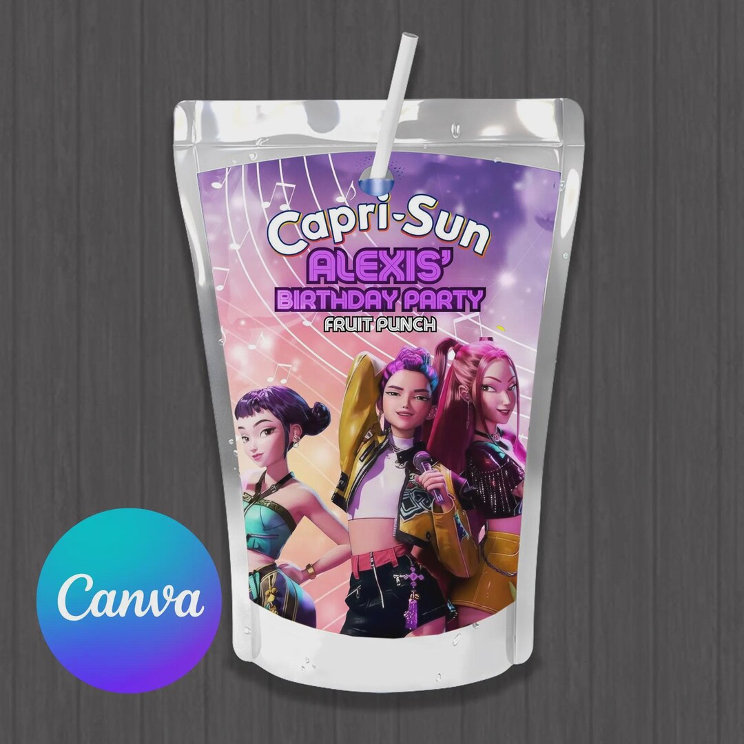 KPOP Demon Hunters Huntrix Capi Sun Pouch Label Cava Template ...