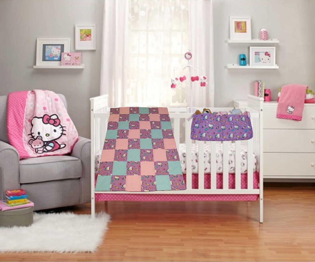 Hello Kitty Aqua Nursery Crib Quilt Set of 2 - Etsy