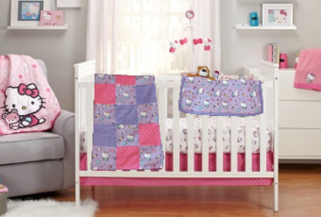 Hello Kitty Pink-purple Crib Quilt Set of 2 - Etsy