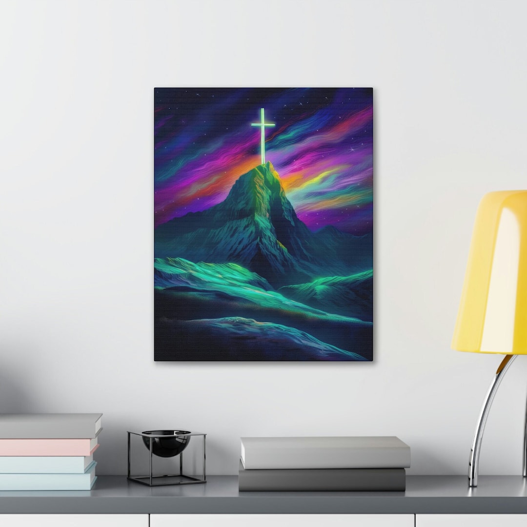 Christian Art, Vibrant Cross Canvas, Christian Home Decor, Jesus ...