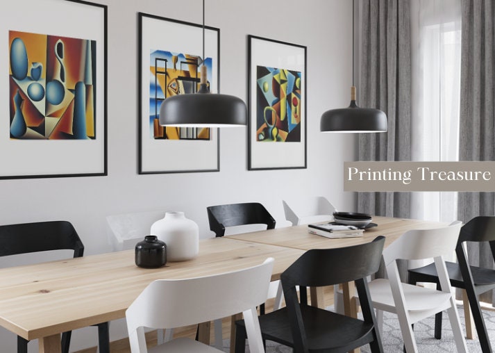 6 Different Colorful Digital Wall Art for Home Decor - Etsy