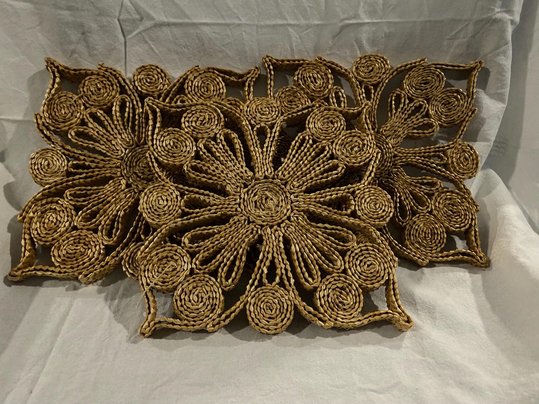 Vintage Woven Wicker Trivet, Vintage Trivet, Woven Wicker Trivet, - Etsy