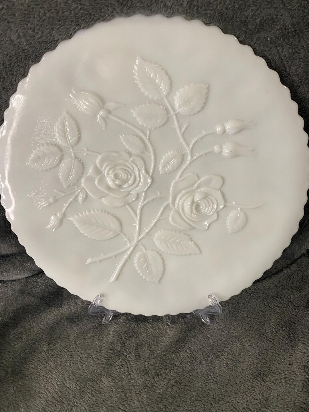 Vintage Imperial Milk Glass Cake Plate, Vintage Plates, Imperial Glass ...