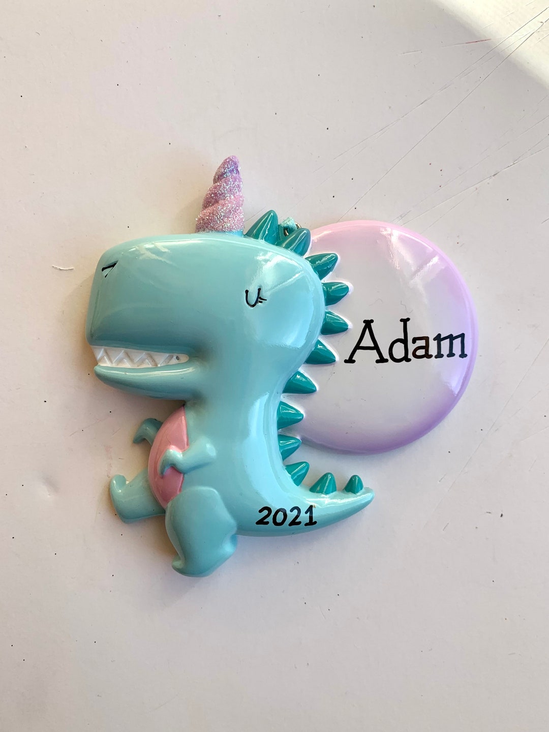 Blue Dinocorn- T-rex Dinosaur and Unicorn - Personalized Christmas ...