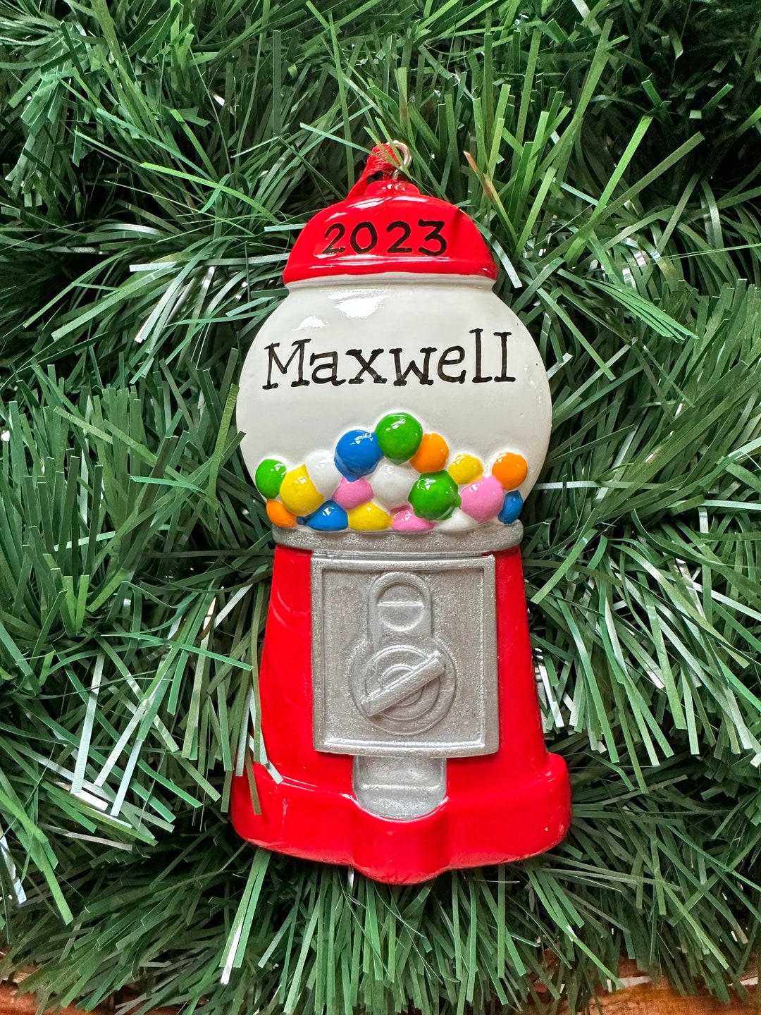 Gum Ball Machine Personalized Christmas Ornament - Candy - Gumballs ...