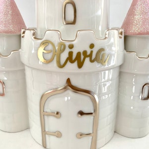 Princess Castle Personalized Piggy Bank- Newborn Baby Girl, Baby Shower ...